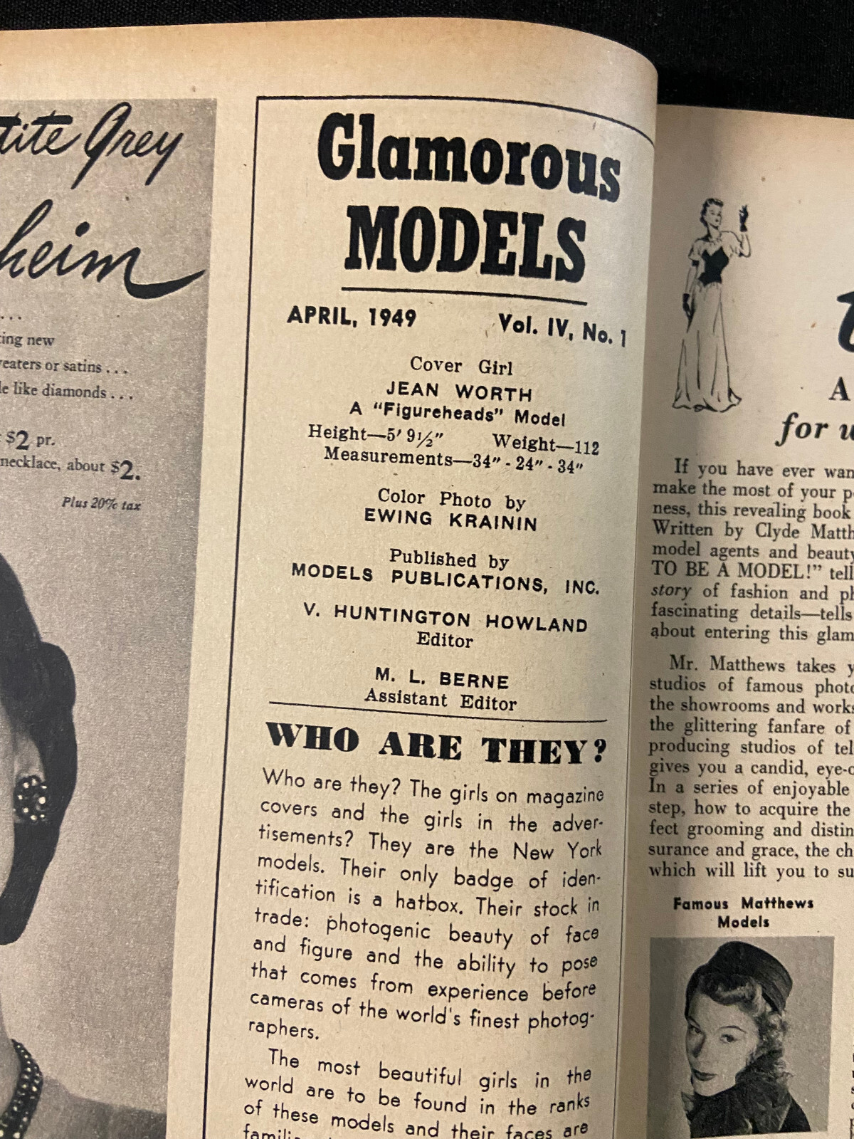 GLAMOROUS MODELS APRIL 1949 VINTAGE PIN UP MAGAZINE VG+ | eBay