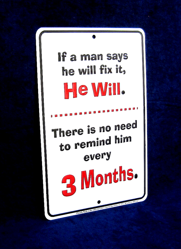 A MAN WILL FIX IT -*US MADE* Embossed Sign - Man Cave Garage Shop Bar ...