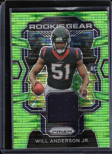 2023 Panini Prizm #RG-WA Will Anderson Jr. Rookie Gear Neon Green ...