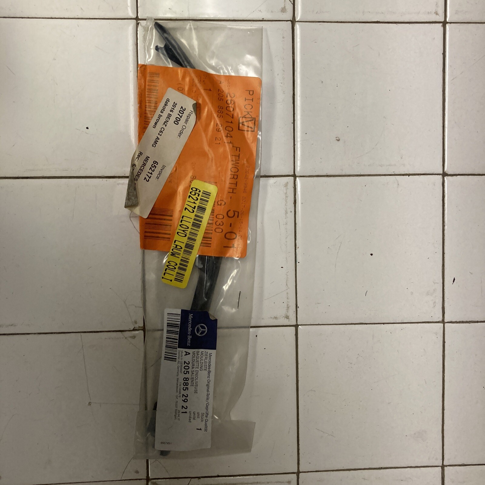 Mercedes-Benz C W205 Rear Bumper Left Molding A2058852921 OEM for sale ...