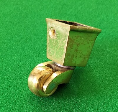 Small solid brass square cup castor tapered socket furniture caster ...