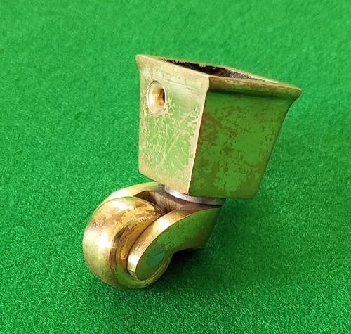 Small solid brass square cup castor tapered socket furniture caster ...