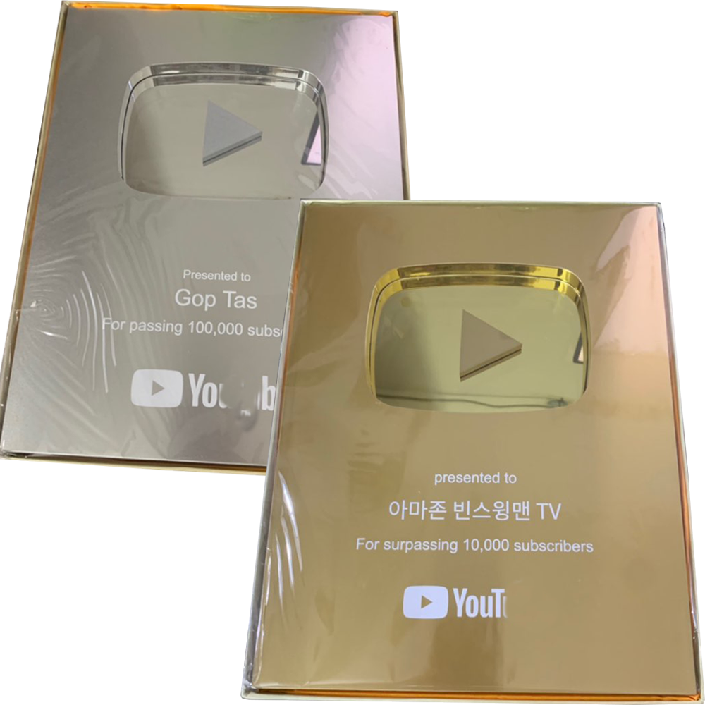 Custom YT PLAY BUTTON Awards GOLD PLAY BUTTON SILVER PLAY BUTTON Home ...