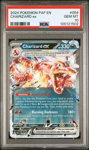 Pokemon TCG Charizard ex 054/091 Paldean Fates Double Rare - PSA 10 GEM ...