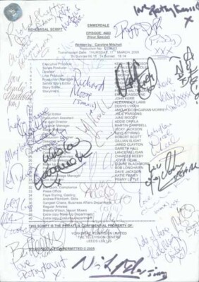 Emmerdale Cast - Actors - Signed Script - COA (27213) | eBay