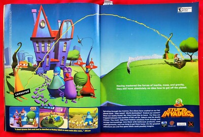RARE! 2001 STUPID INVADERS Dreamcast PC Video Game - 2pg Promo Print AD | eBay