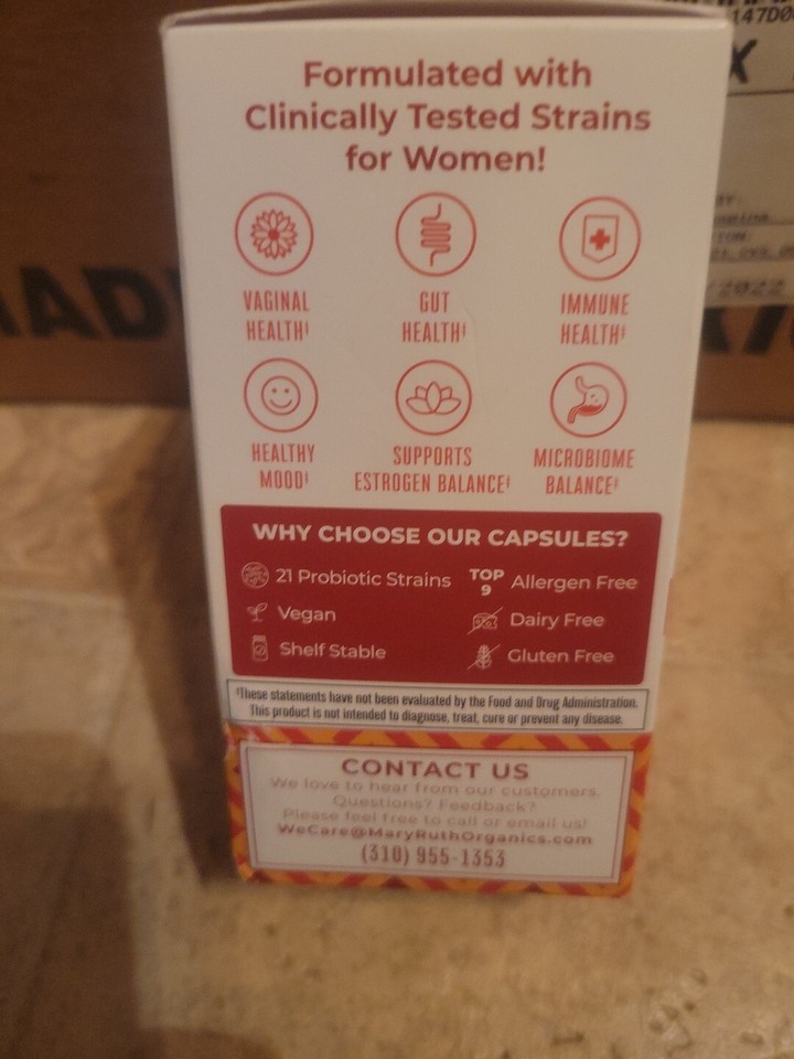 Mary Ruth's 3-in-1 Digestive Health Probiotic 30 Caps 40 Billion CFU ...