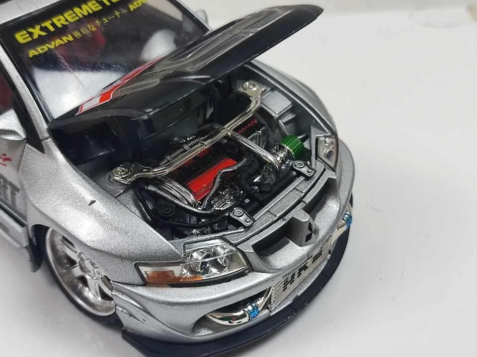 Kentoys 1/24 Mitsubishi Lancer Evolution VIII Evo 8 Silver Lights Model ...