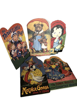Lot of 5 Oversized Green Tiger Press Red Riding Hood Mother Goose Three ...