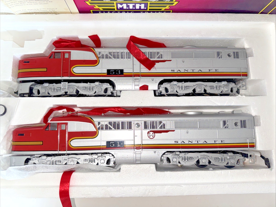 MTH O GA SANTA FE ALCO PA AA 3-RAIL /EL. HORN DIESEL ENGINE SET W/PS1 ...
