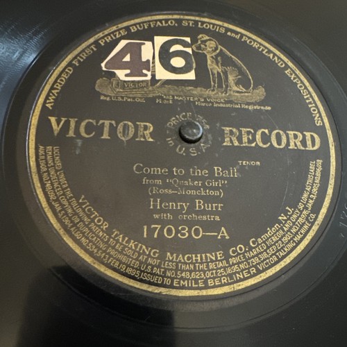 Victor 78 RPM Henry Burr / Peerless Quartet - Come To The Ball 17030 V+ ...