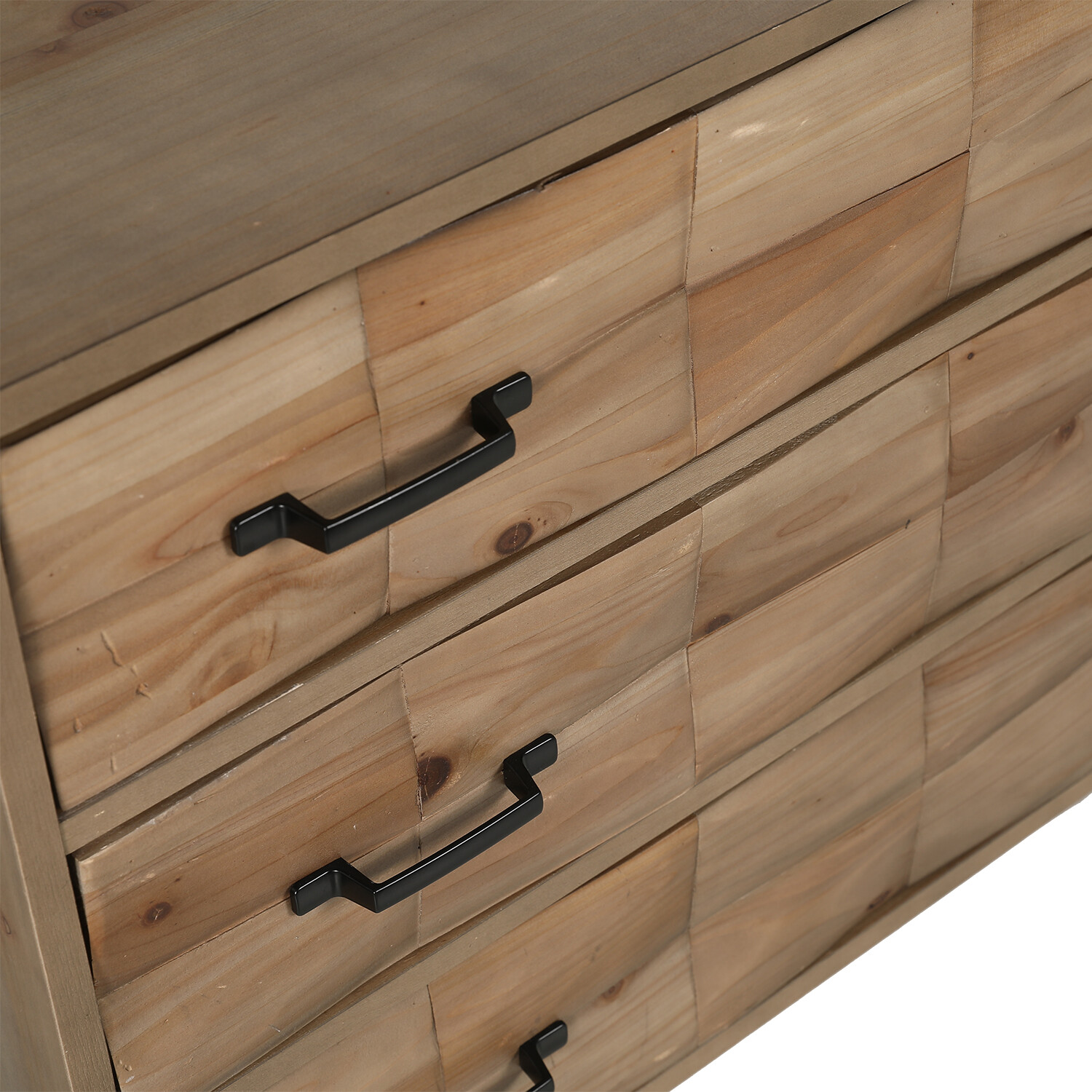 3 Drawer Dresser Storage Cabinet with Fir Wood Drawers Front and Pine ...