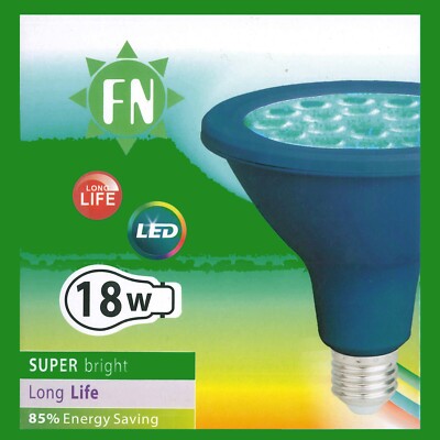 3x 18W PAR38 Blue Coloured LED Flood Reflector ES E27 Light Bulb Lamp ...