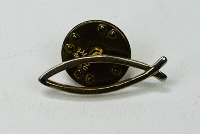 Vtg Bronze Tone Simple Fish Minimalist Line Art Fisherman Jesus ...