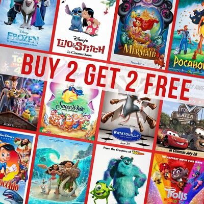 Disney Movie Pixar Animated Movie Film Poster Prints Wall Art Posters ...