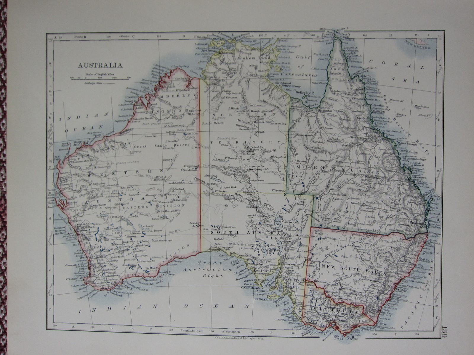 1897 VICTORIAN MAP ~ AUSTRALIA ~ NEW SOUTH WALES VICTORIA QUEENSLAND | eBay