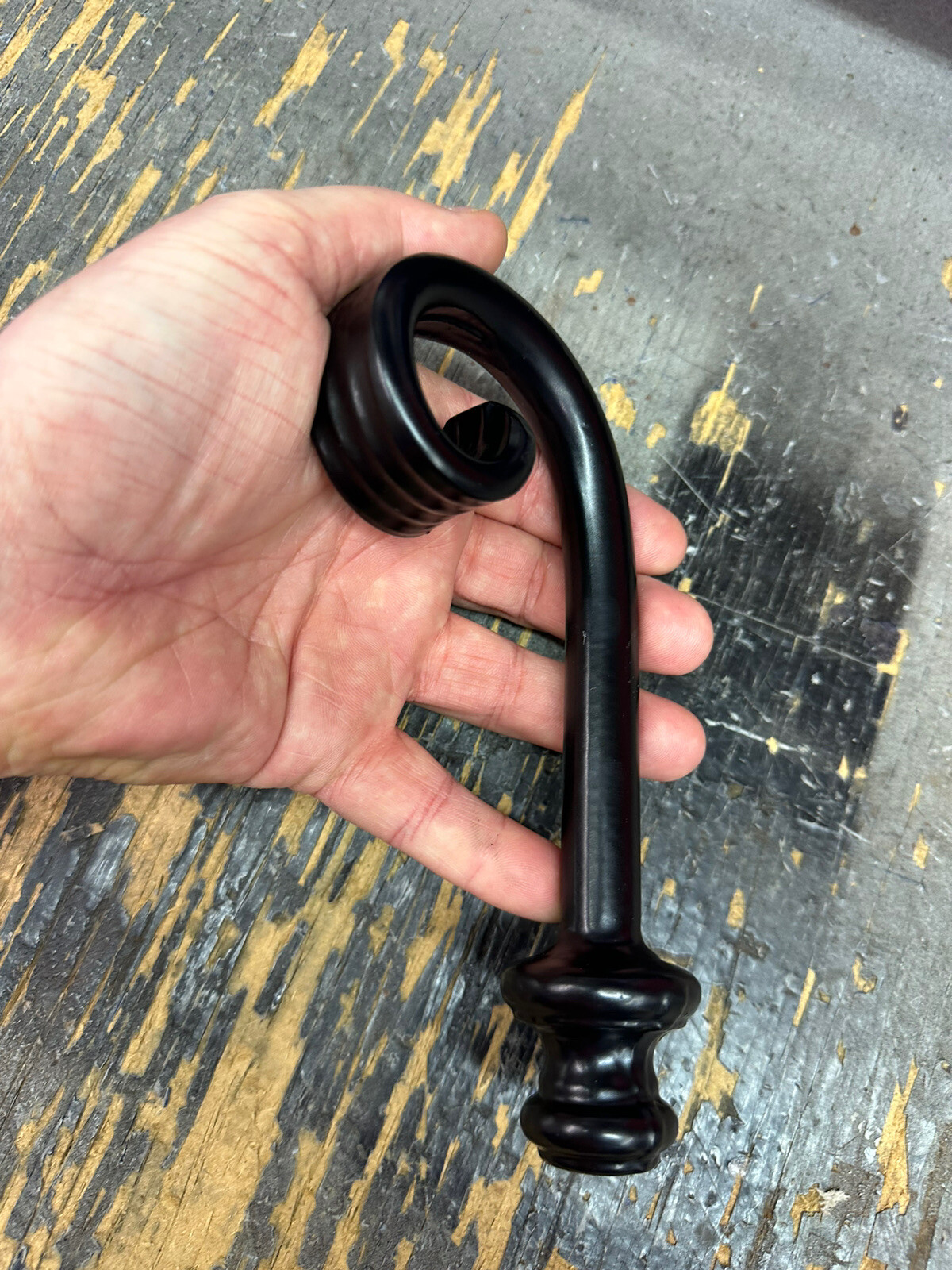 Hand Forged Sheperds Crook Scroll End Wrought Iron Curtain Pole | eBay