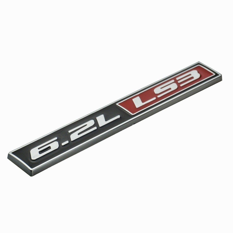 For 6.2L LS3 Engine Fender Emblem Badge Sticker New 3D Nameplate -1Pc ...
