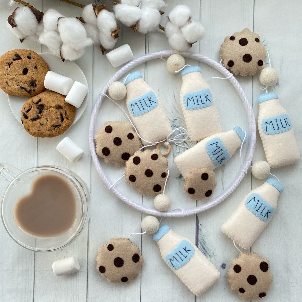 Cookies Milk Baby Mobile Crib Mobile Felt Nursery Decor Baby Gift ...