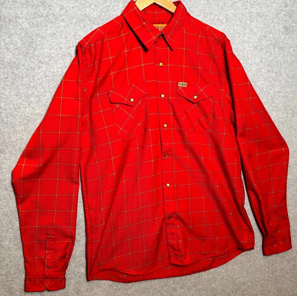 Dixxon Flannel Co Doomsday Shirt Men's Large Tall Red Plaid Pearl Snap ...