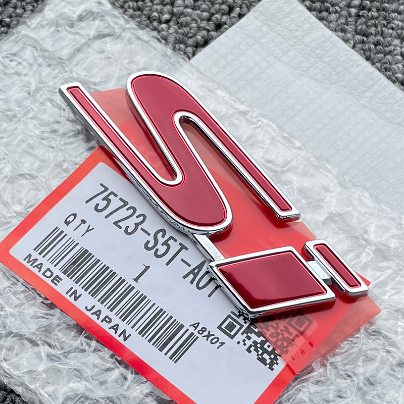 GENUINE OEM Red Si Emblem For honda civic 2Dr 4Dr Trunk Rear Badge ...