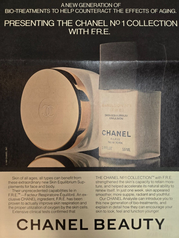 1981 Chanel Print Ad Poster Advertisement 16"x11" Chanel Beauty No. 1 ...