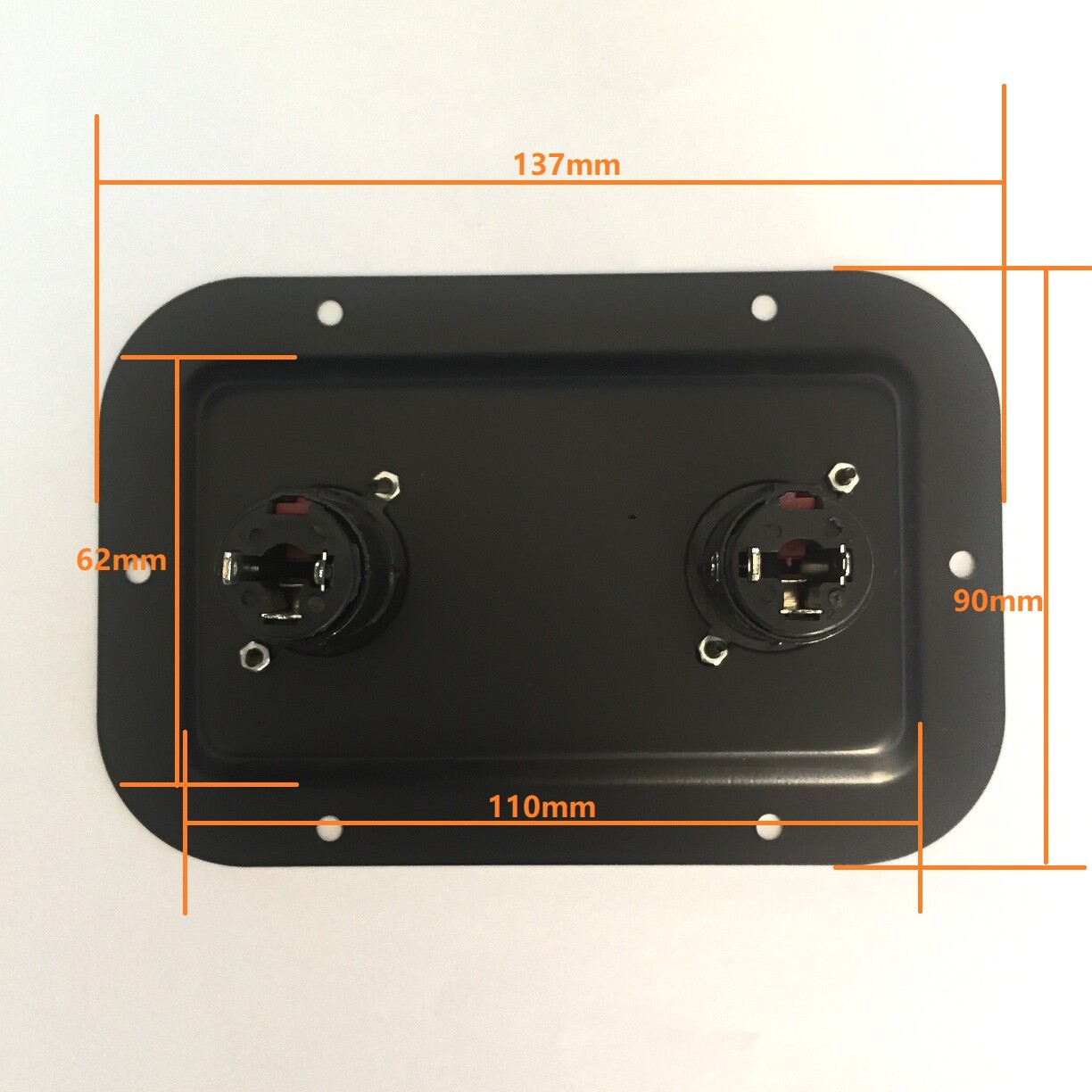 2Pcs Metal Speaker Jack Plates W Locking (1/4") Female Phono Connectors ...