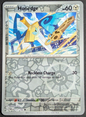 Honedge Reverse Holo NM 131/182 Paradox Rift Pokemon Card | eBay