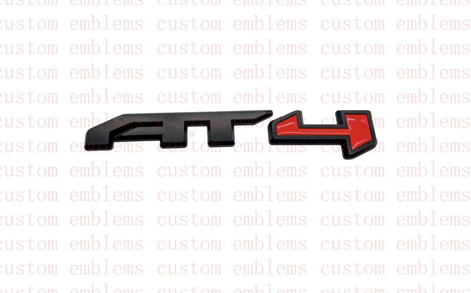 2021-2022 GMC SIERRA AT4 Emblem Kit 4 Piece Matte Black Red Overlay ...