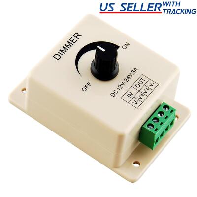 Manual Dimmer Switch for LED Strip Light, 12V 8A Mountable with ...