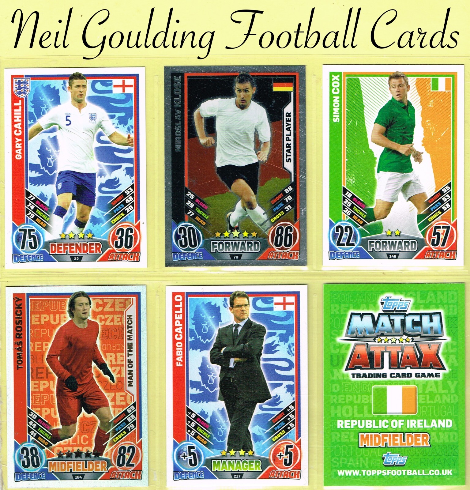 Topps Match Attax ☆ IRELAND / EURO 2012 ☆ Football Cards #1 to #229 ...