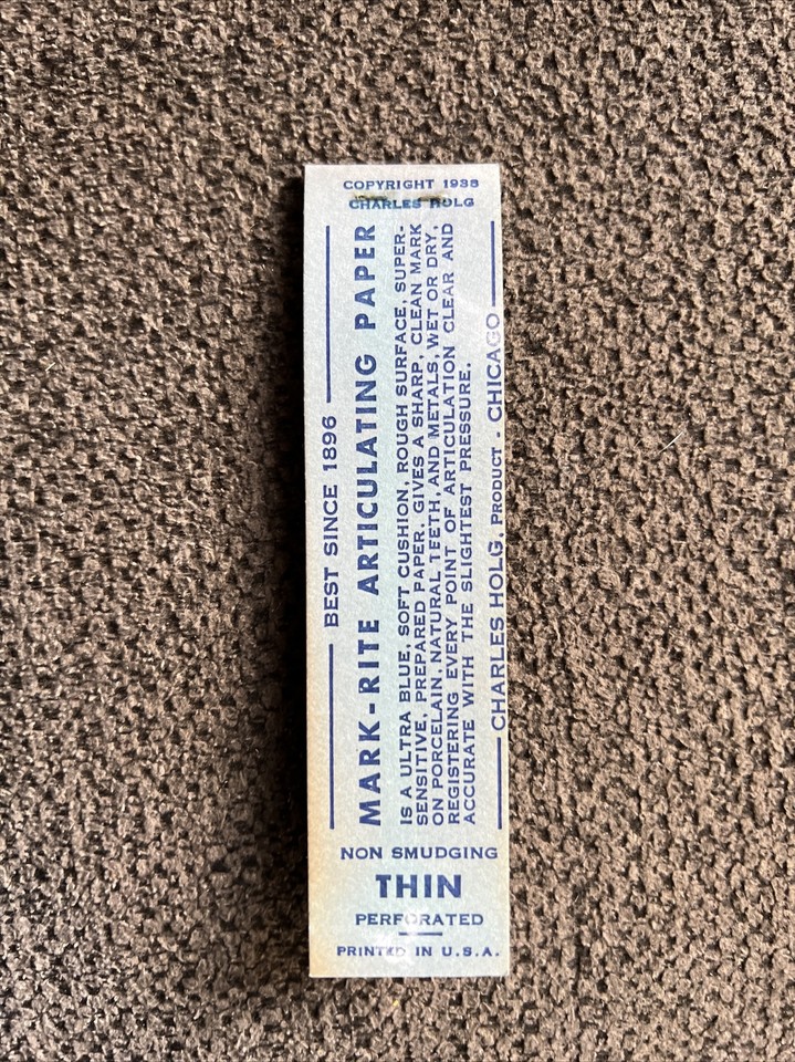 Vintage Mark-Rite Articulating Paper Thin Perforated Dental 1/1 On eBay ...