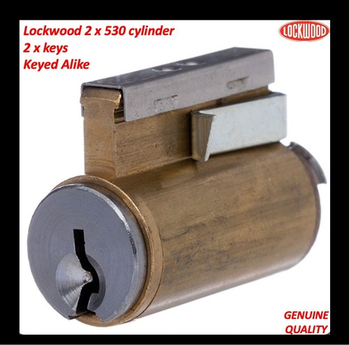 2 x LOCKWOOD CYLINDER 930 and 530 series Keyed alike 2 x keys CYL 530 ...