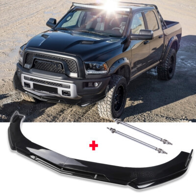 For Dodge RAM 1500 Pickup Front Bumper Lip Spoiler Splitter Glossy ...