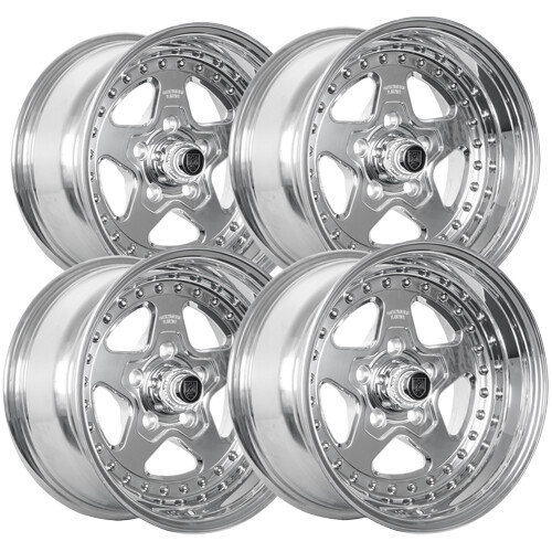 (Set of 4) Centerline Telstar 2.0 15x8 5x4.5" +0mm Polished Wheels Rims ...