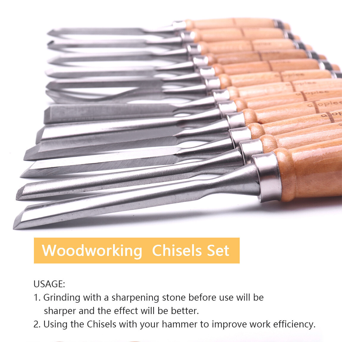 US 12 Pcs Wood Carving Hand Chisel Tool Professional Woodworking Gouges ...