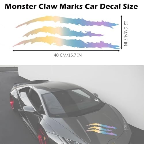 2 PCS Claw Mark Car Decal,Headlight Car Stickers,Monster Claw Marks ...