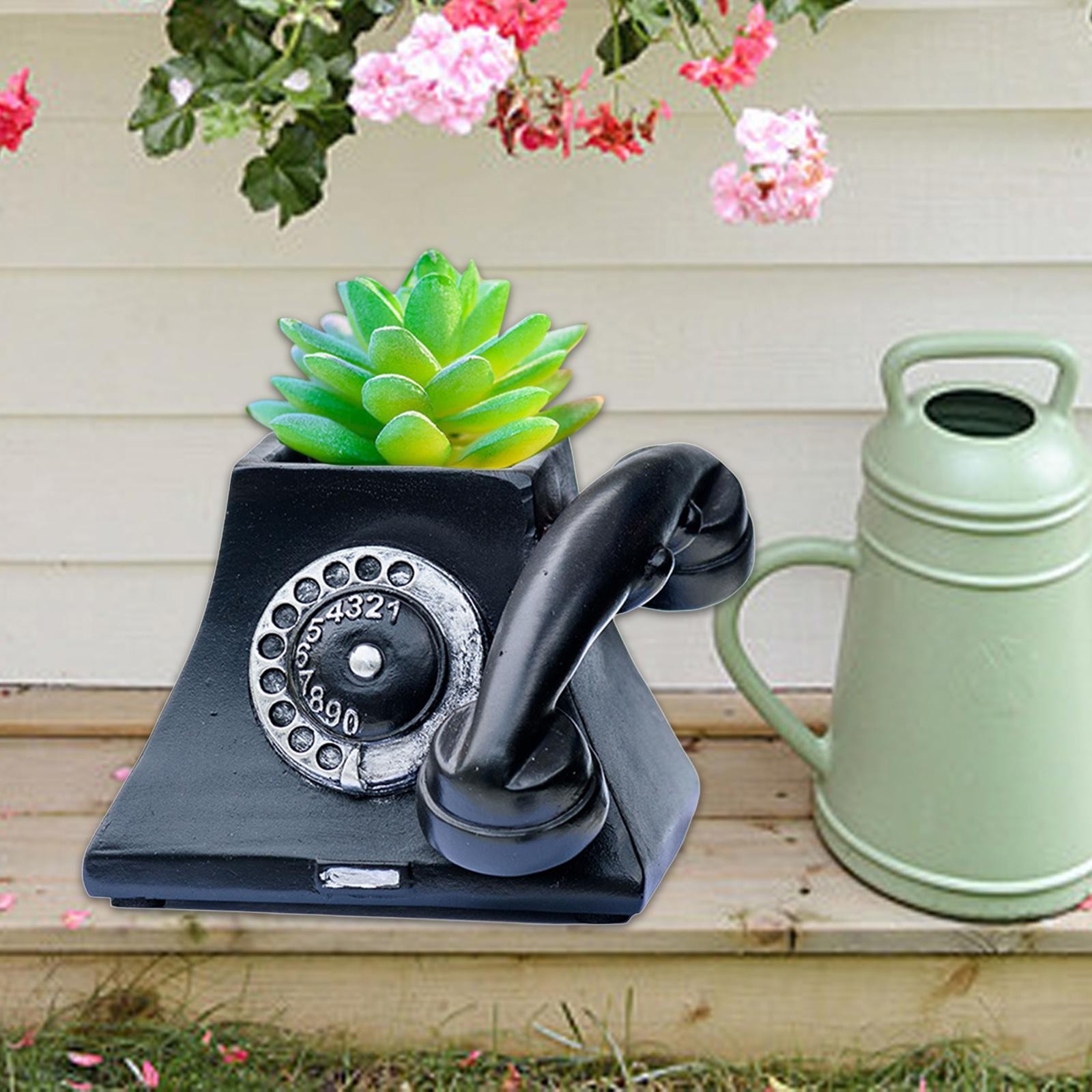 Telephone Flower Pot Telephone Plant Pot Retro Flower Pot Telephone ...