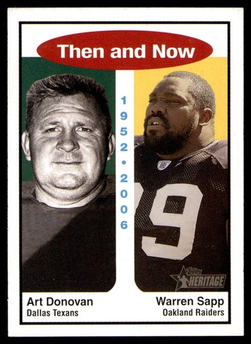 2006 Topps Heritage Then and Now #TN5 Art Donovan / Warren Sapp Card | eBay