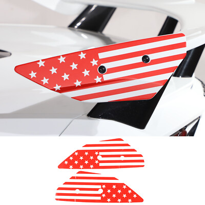 Red US Flag Car Rear Spoiler Wing Side Panel Sticker For Corvette C8 ...