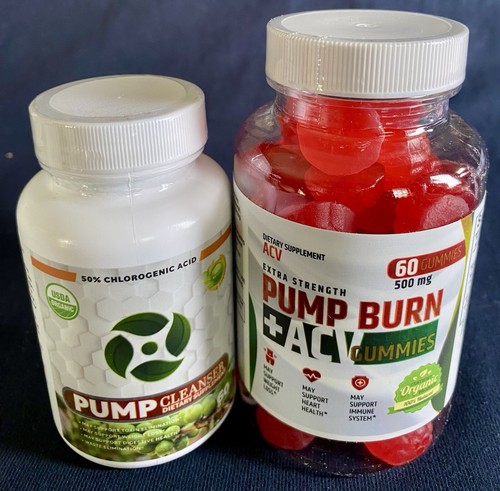 Pump Burn + ACV 500mg Gummies & Pump Cleanser Supplement 60 Count | eBay
