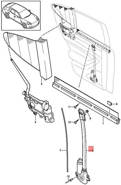 Genuine Porsche Panamera 970 Drive for Sunlight Roller Blind Right ...