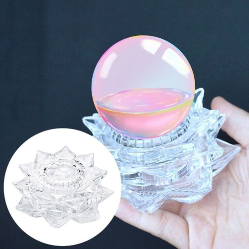 Transparent Crystal Ball Base Lotus Shape Glassball Base Home ...