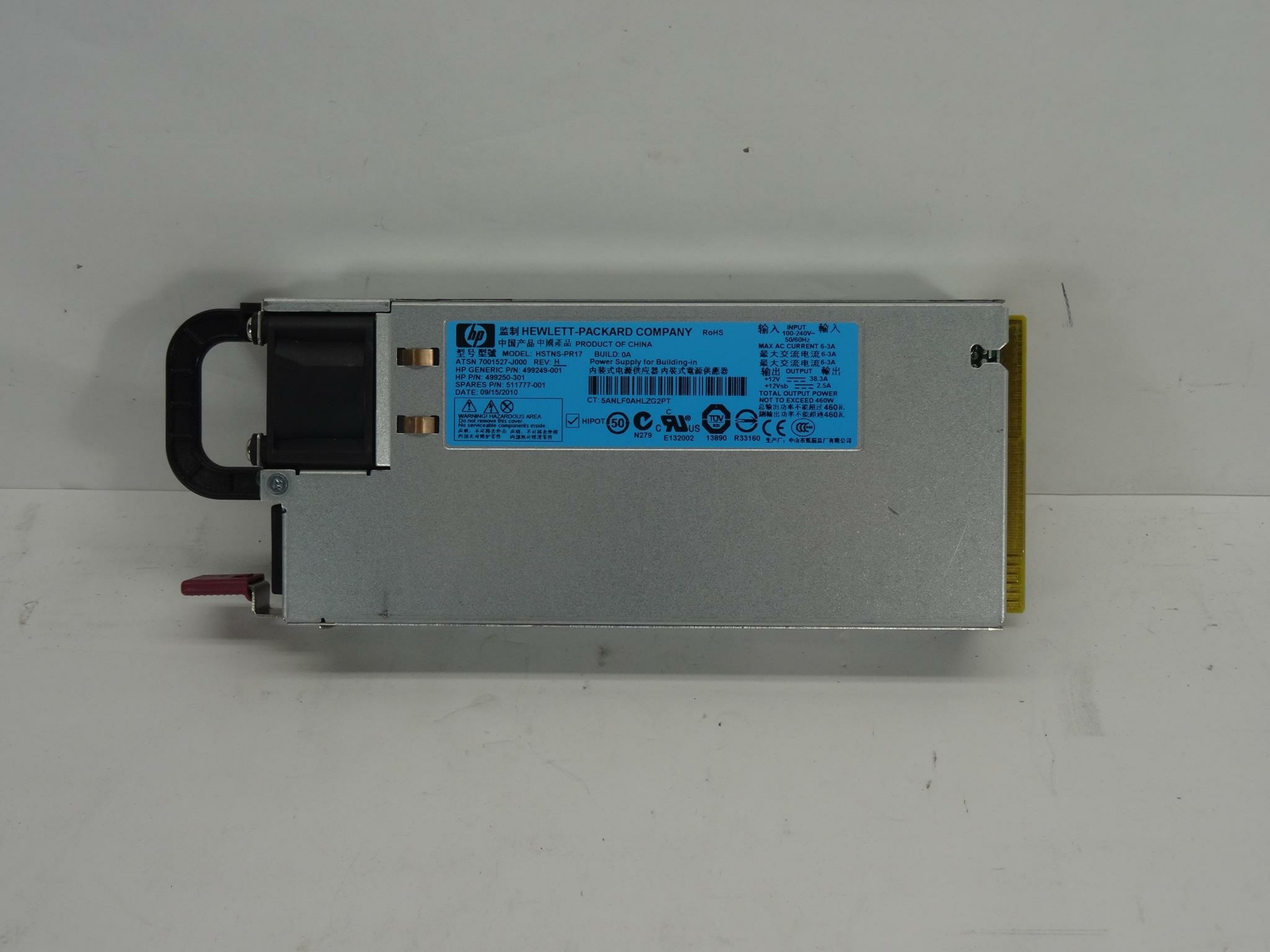 HP HSTNS-PR17 499250-301 499249-001 460W 12V POWER SUPPLY | eBay