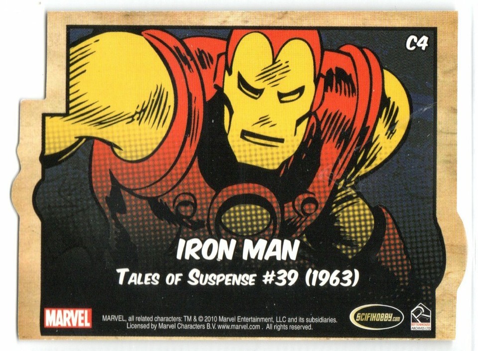 MARVEL 2010 70 YEARS OF MARVEL COMICS C4 CHARACTER INSERT CARD IRON MAN ...