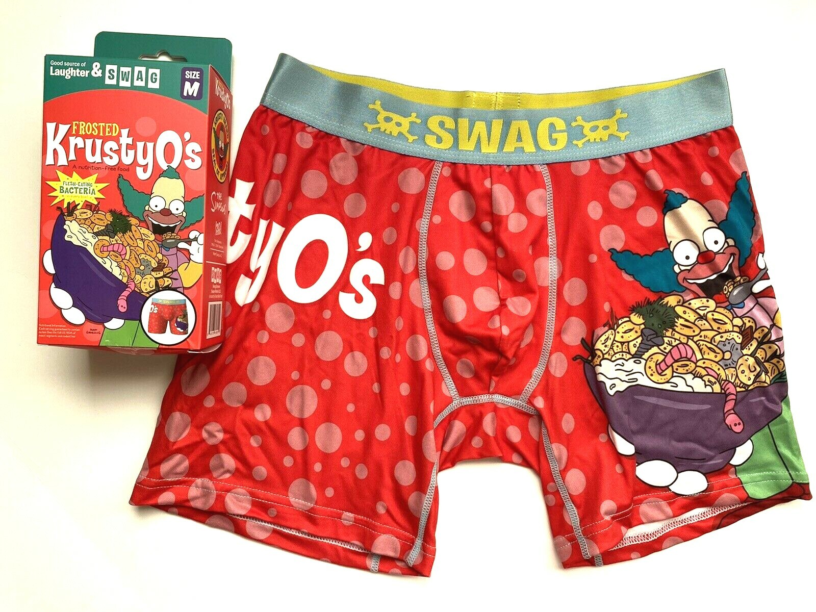 The Simpsons Krusty Clown Boxer Briefs Mens S M L XL SWAG O's Cereal ...