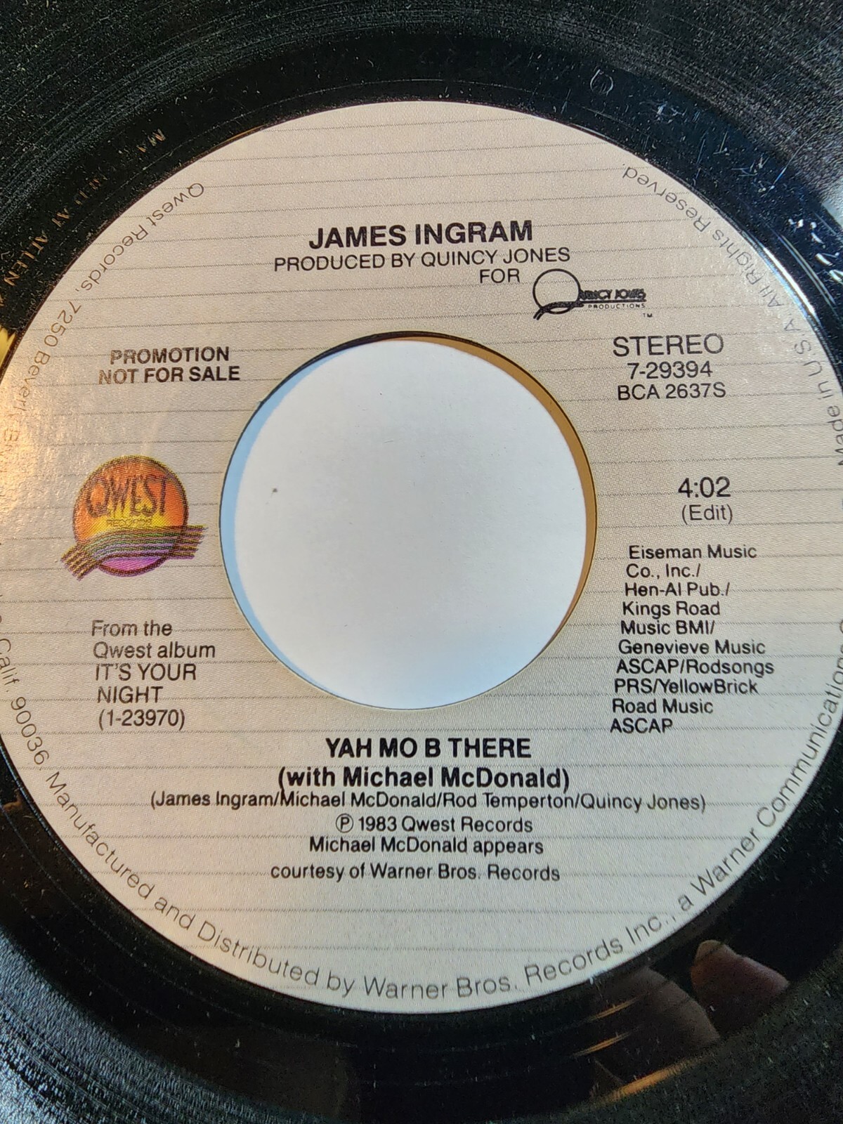 James Ingram - Yah Mo B There / Yah Mo B There -Qwest PROMO VG+ F263 | eBay