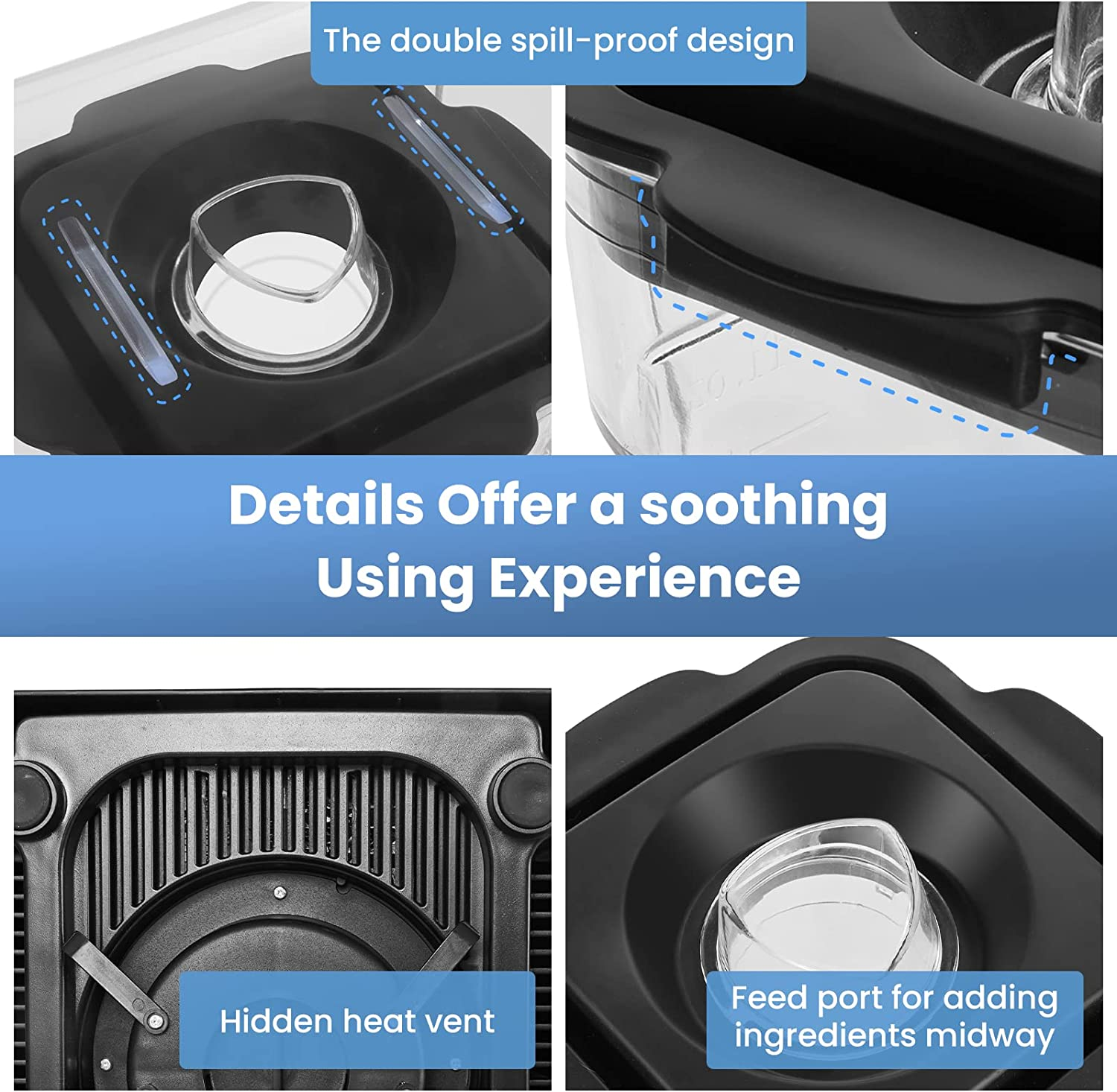 Professional Blender Commercial Soundproof Blender Removable Shield ...