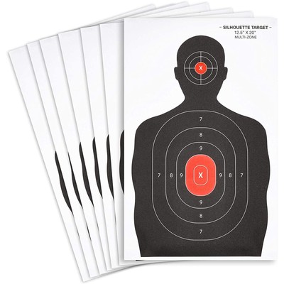 50 Sheets Shooting Targets Silhouette Paper for Gun Range Pistol Bulk ...