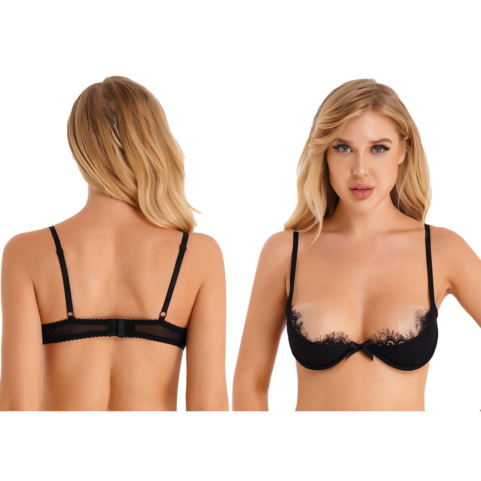 Women Lace Half Cup Bra Underwired Bra Sexy Open Nipple Bra Sleepwear Lingerie | eBay